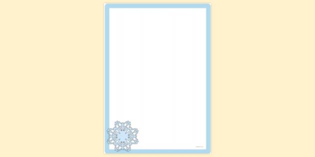 FREE! - Simple Blank Snowflake Page Border | Ready-to-print Resource