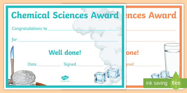 Year 5-6 Chemical Sciences Certificates