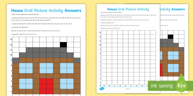 House Grid Picture Worksheet (teacher made)