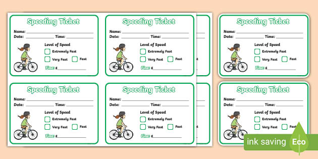 Bike Speeding Tickets (teacher made)