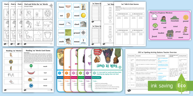 'ou' Sound Activity Pack | ou Phonics Games | CfE Resources