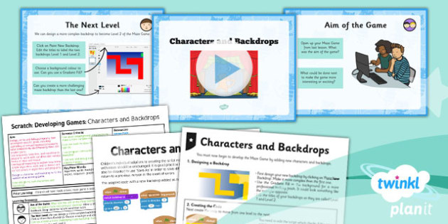 Computing: Scratch: Characters and Backdrops Year 5 Lesson Pack