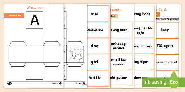 FREE! - A or An: Boxes and Cards Sorting Activity