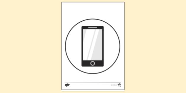 FREE! - Mobile Cell Phone Icon Colouring Sheet | Colouring Sheets