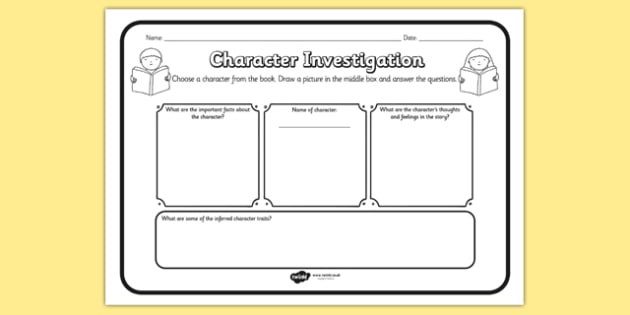 Character Investigation Reading Comprehension Activity - ESL Reading