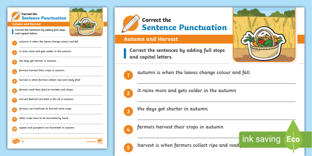 punctuation worksheet ks1