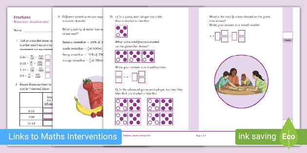 👉 Year 6 Fractions Baseline Assessment (teacher made)