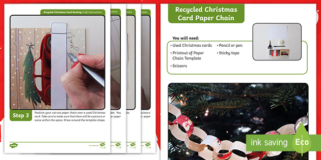 Recycled Christmas Card Paper Chain (teacher made)