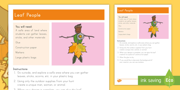 Leaf People Craft Instructions - Nature Craft, Leaf Craft, Fall