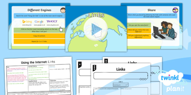 Computing: Using the Internet: Links Year 2 Lesson Pack 3