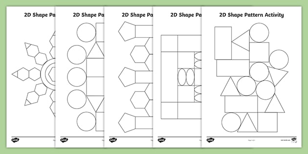 👉 2D Shape Pattern Colouring Maths Activity