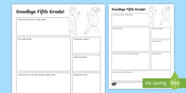 Goodbye Fifth Grade! Activity