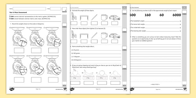 Year 6 Mass Assessment Sheet