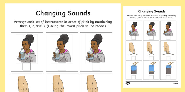 Changing Pitch KS2 Worksheet (teacher made)