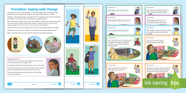 FREE! - Transition: Coping with Change KS2 Discussion Cards