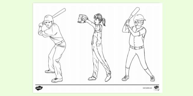 FREE! - Baseball Team Colouring Pages (teacher made)