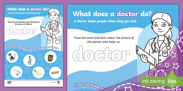 What Does a Doctor Do? Activity Sheet (teacher made)