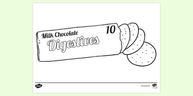 Biscuit Food Packaging Colouring Sheet (teacher made)