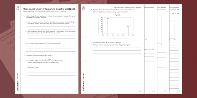 Mass Spectrometry Interpreting Spectra Questions