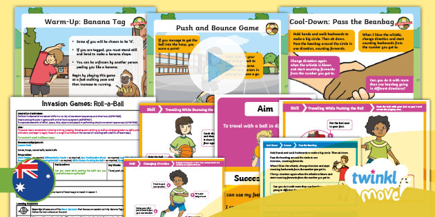 Move PE Year 1 Invasion Games Lesson 2: Roll-a-Ball Lesson Pack