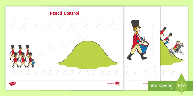 The Grand Old Duke of York Pencil Control Worksheets