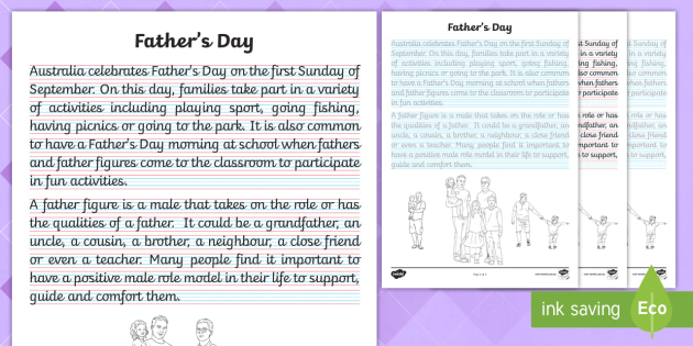 Father's Day Handwriting Practice Worksheet