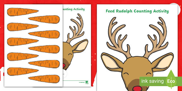 Feed Rudolph Counting Activity (teacher made)