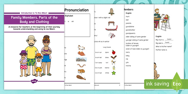 Introduction to Te Reo Māori: Body and Clothing Vocabulary Booklet
