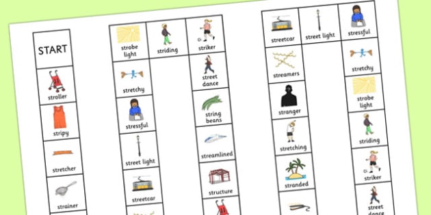 2 Syllable STR Board Game (teacher made)