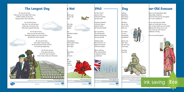 VE Day Poetry Pack Ages 7-11 (teacher made)