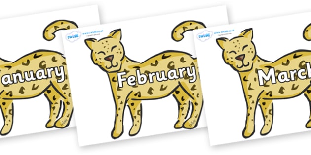 FREE! - Months of the Year on Leopards (teacher made)