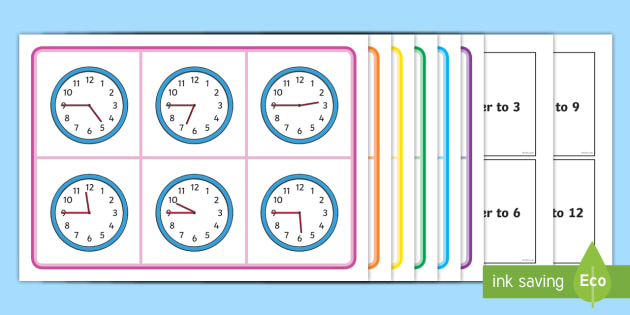 Quarter To Time Bingo