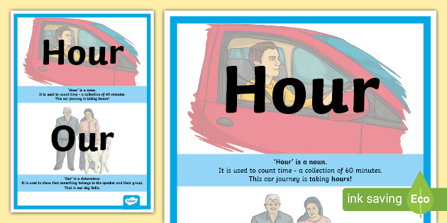 Hour, Our, Near Homophones Display Poster