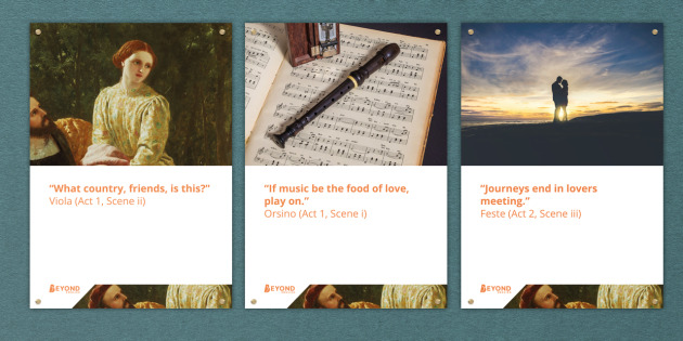 Twelfth Night Key Quotations Photo-Based Display Pack