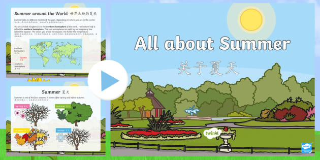 All about Summer PowerPoint English/Mandarin-Chinese