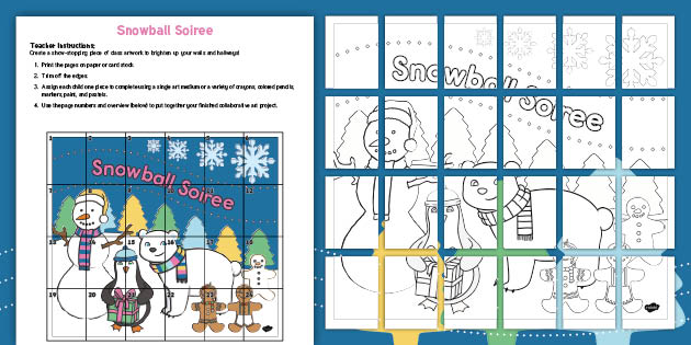 Snowball Soirée Collaborative Art Pack | Twinkl
