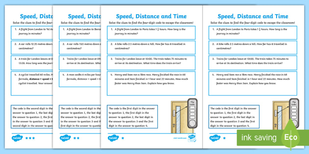Speed, Distance and Time | twinkl.co.uk