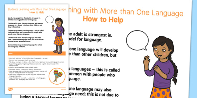 Supporting Students with More than One Language Strategy Sheet