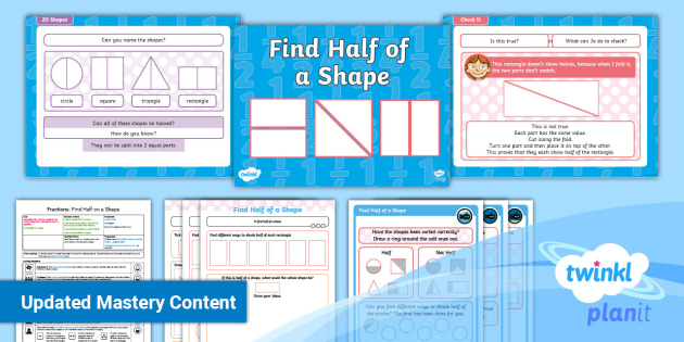 👉 Y1 Fractions - Halves PlanIt Maths Lesson 2