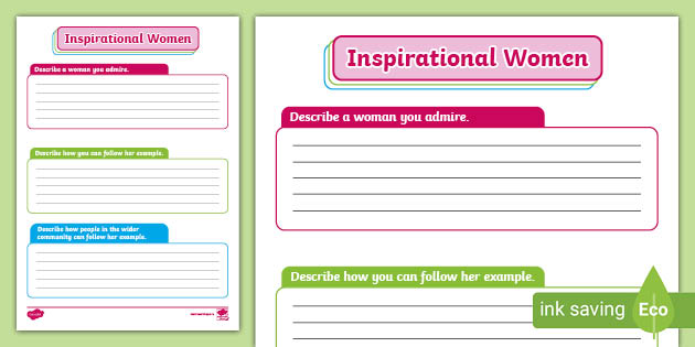 Women's Equality and Inspiring Women Worksheet