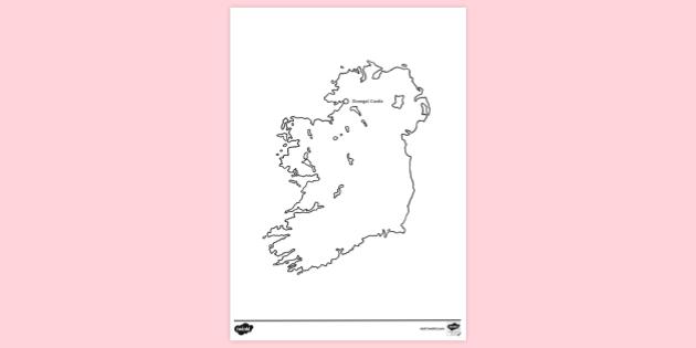 FREE! - Map of Ireland Showing Donegal Castle Colouring Sheet
