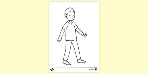 FREE! - Man Walking Colouring | Colouring Sheets