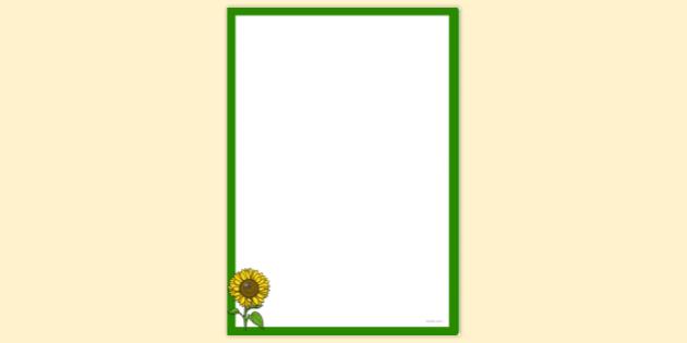 FREE! - Sunflower Page Border | Page Borders | Twinkl