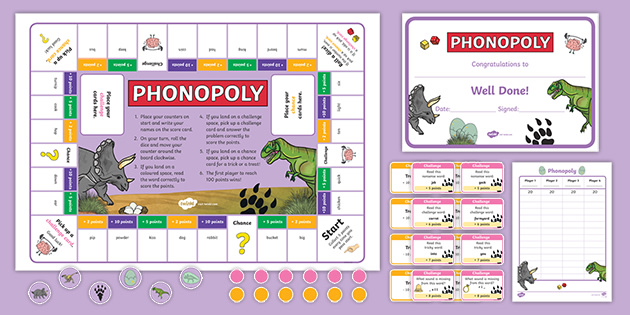 Dinosaur-Themed Phonopoly Game (teacher made)