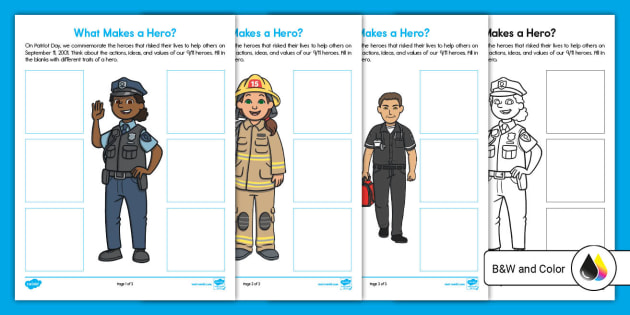 FREE Patriot Day What Makes a Hero? Activity (teacher made)
