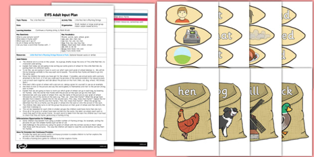 Little Red Hen's Rhyming Strings EYFS Adult Input Plan and Resource Pack