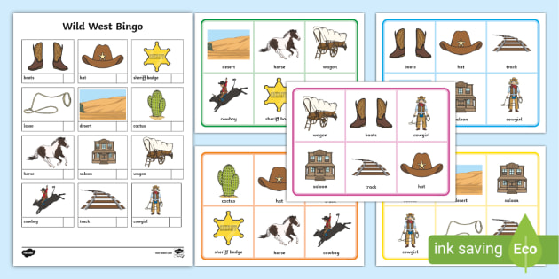 Western Bingo Printables Wizard Of Oz Themed Bingo Set