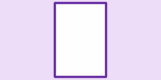 FREE! - Simple Dark Purple Line Page Border | Page Borders | Twinkl