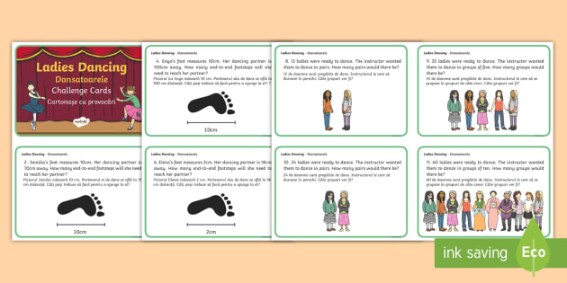 Nine Ladies Dancing Challenge Cards English/Romanian
