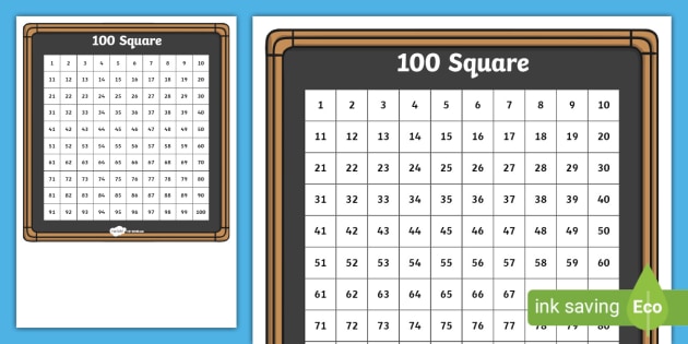 * NEW * Chalkboard Themed Hundred Square Display Poster